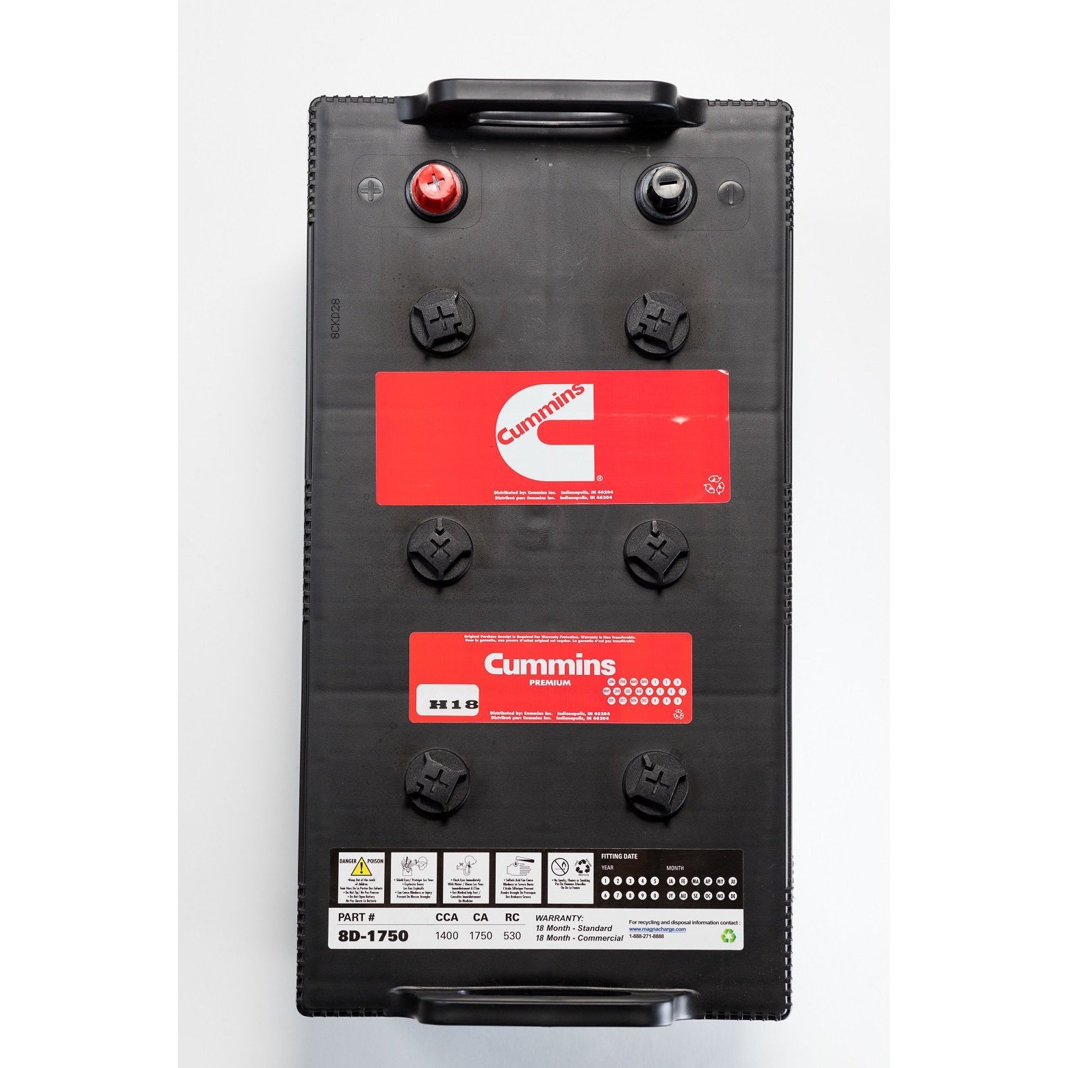 Cummins Group 8D 1400 CCA Starting Battery - 8D-1750 - Shop Cummins
